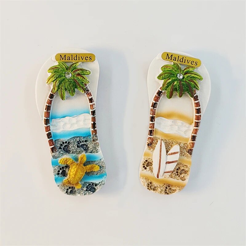Магнит на холодильник "Мальдивы", сандалии, черепаха, цвет: slippers 3