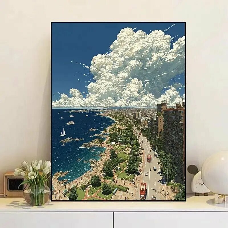 Картина по номерам 50x65 с рамкой, антистресс раскраска для взрослых