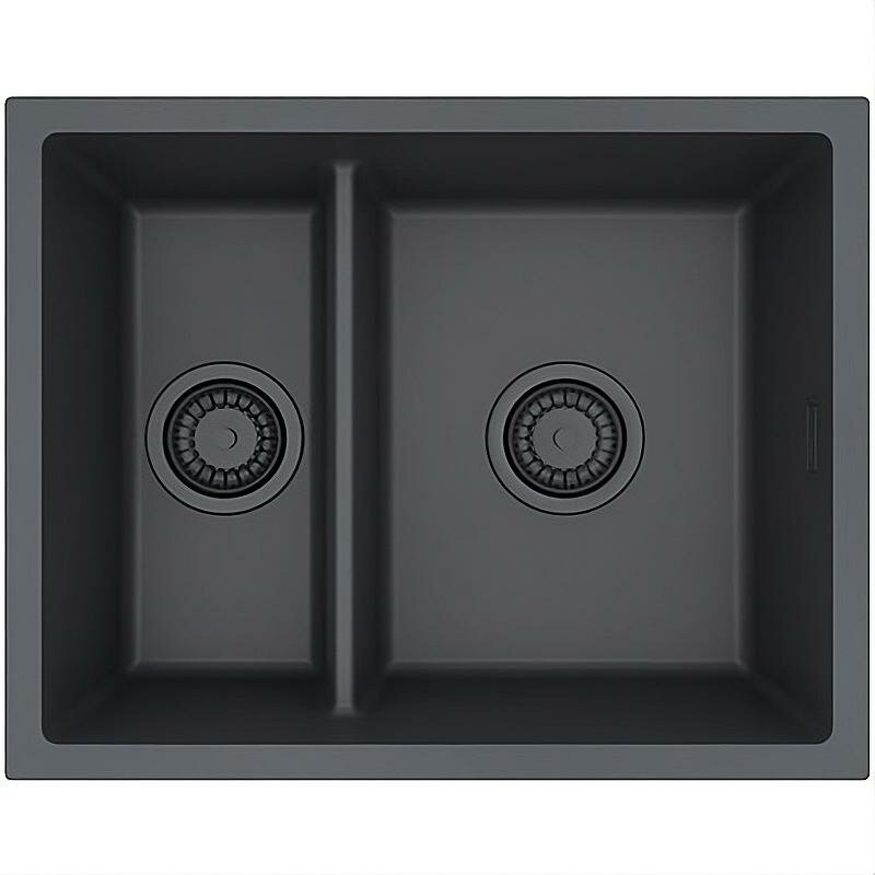 Мойка для кухни Alveus Omni 75х45 1150071 черный матовый, 2 чаши, искусственный гранит