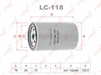 LYNXauto Фильтр масляный крайслер вояджер 4 / CHRYSLER VOYAGER IV 2000-2008, джип чероки / JEEP CHEROKEE 2001-2008 LC118