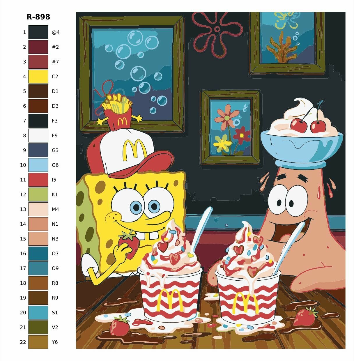 Картина по номерам R898 "Спанч Боб" 40x50