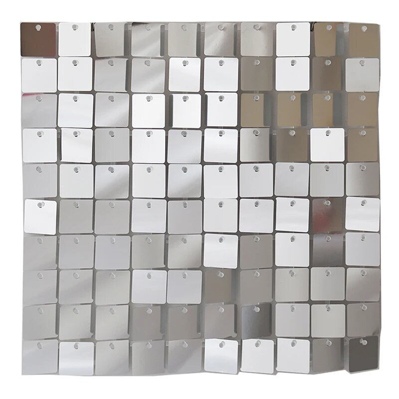 24 шт. квадратных панелей с пайетками золото/серебро