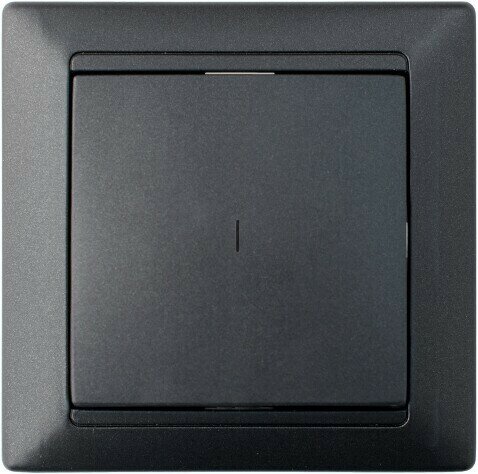 Выключатель 1 клав. (cкрытый, 10А) со световой индикацией, графит, Стиль, BYLECTRICA