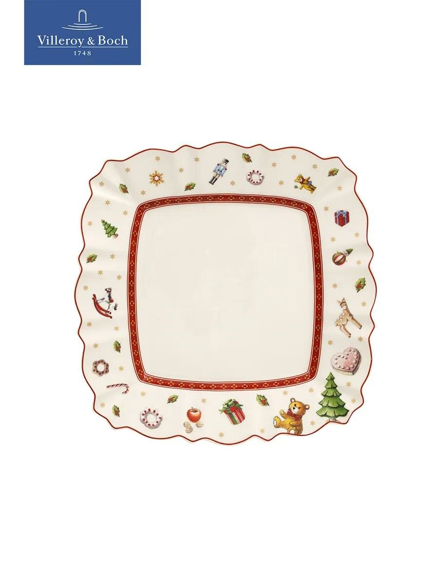Тарелка квадратная новогодняя 22х22 см, Toy's Delight, Villeroy & Boch, Премиум-Фарфор
