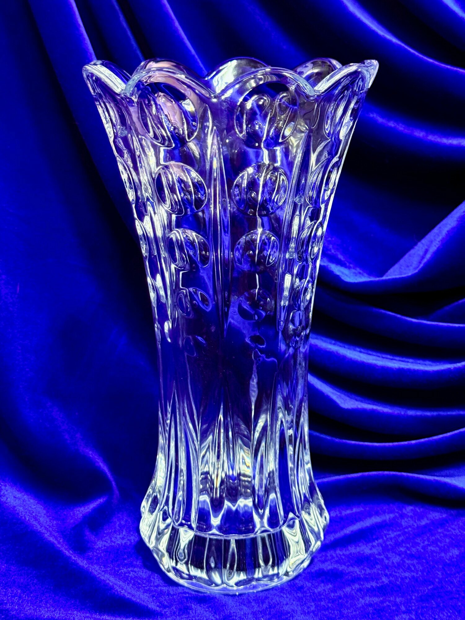 Ваза Стекло/под хрусталь "Горошек" 24 см