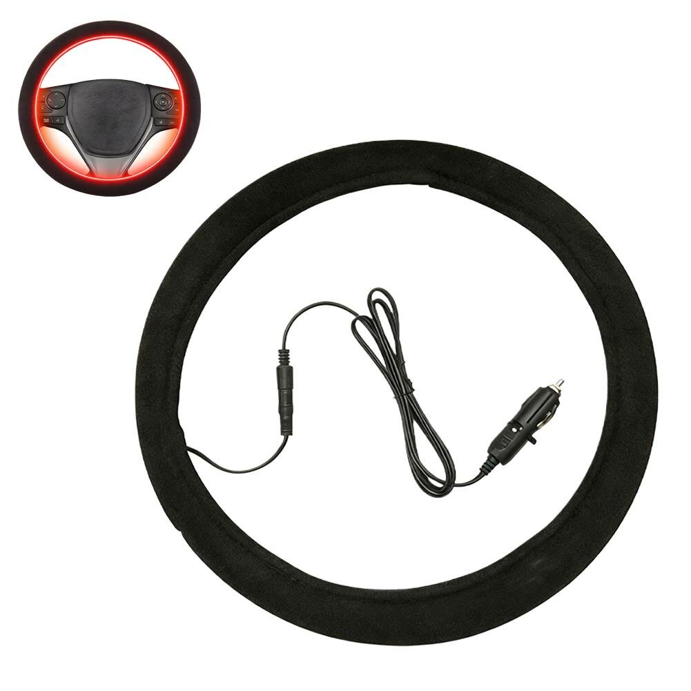 Автомобильный подогреваемый чехол на руль, универсальный, защитный и антискользящий