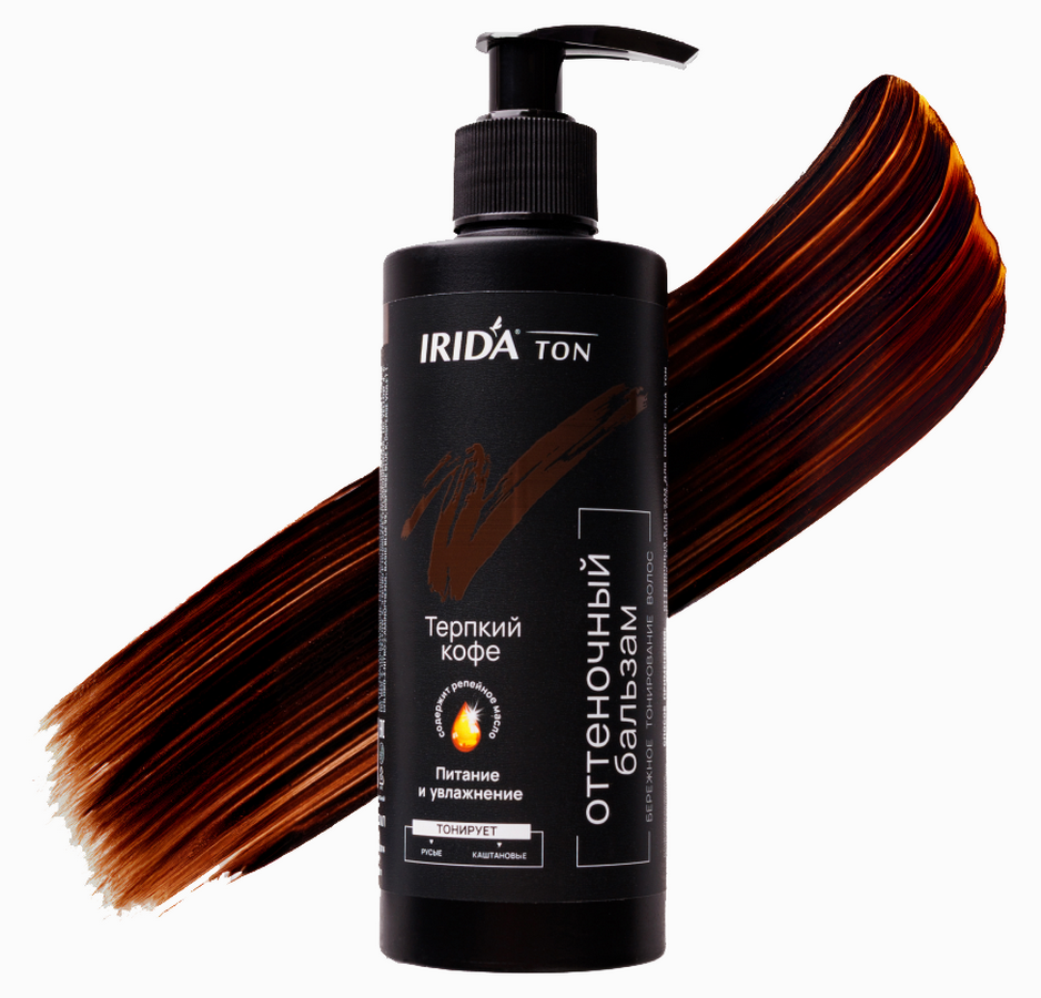 Irida Ton Оттеночный бальзам для волос "питание и увлажнение" 220 мл. терпкий кофе