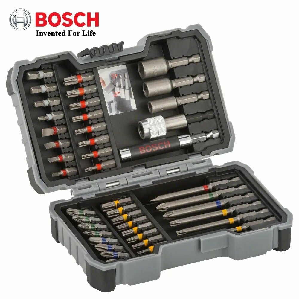 Набор бит Bosch, набор отверток из 43 предметов, аксессуары для электрических отверток(2607017164)