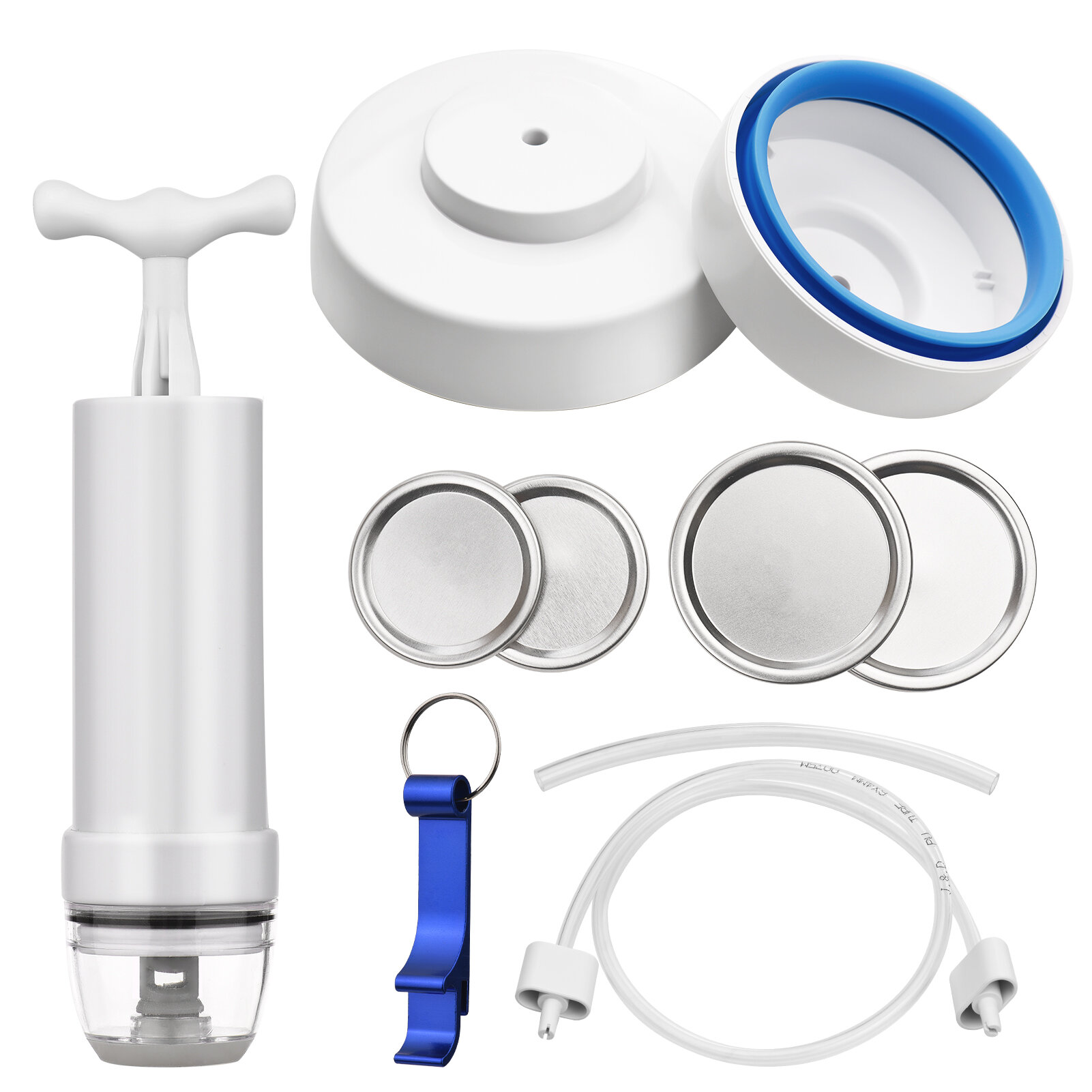 Вакуумный упаковщик Mason Jar, комплект вакуумной герметизации со шлангом, открывалкой для банок, ручной вакуумный насос для банок с широким обычным горлышком