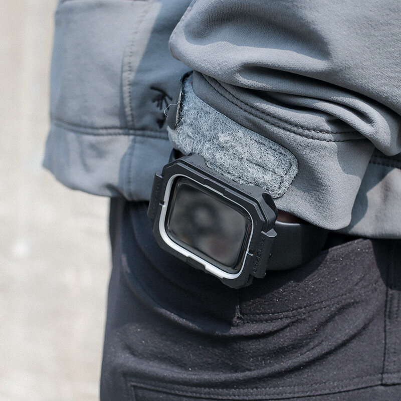 Военный стиль защитный силиконовый чехол для Apple Watch 7/8/9 Series 45 мм, дымчатый черный
