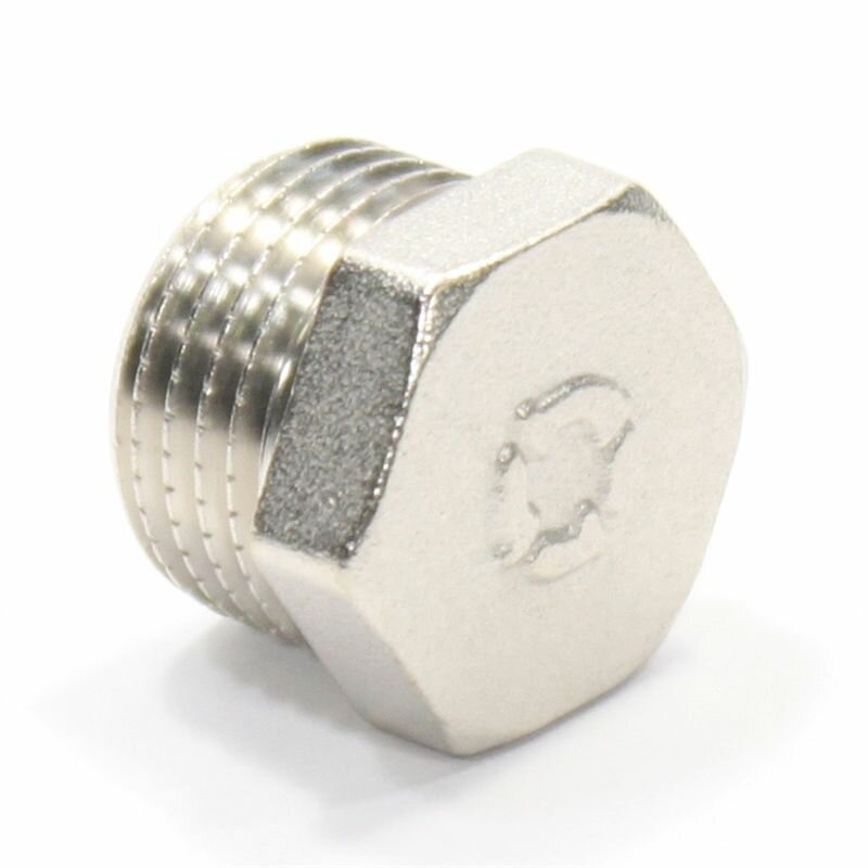 Заглушка 1/2", WAAG, резьба наружная, никелированная латунь