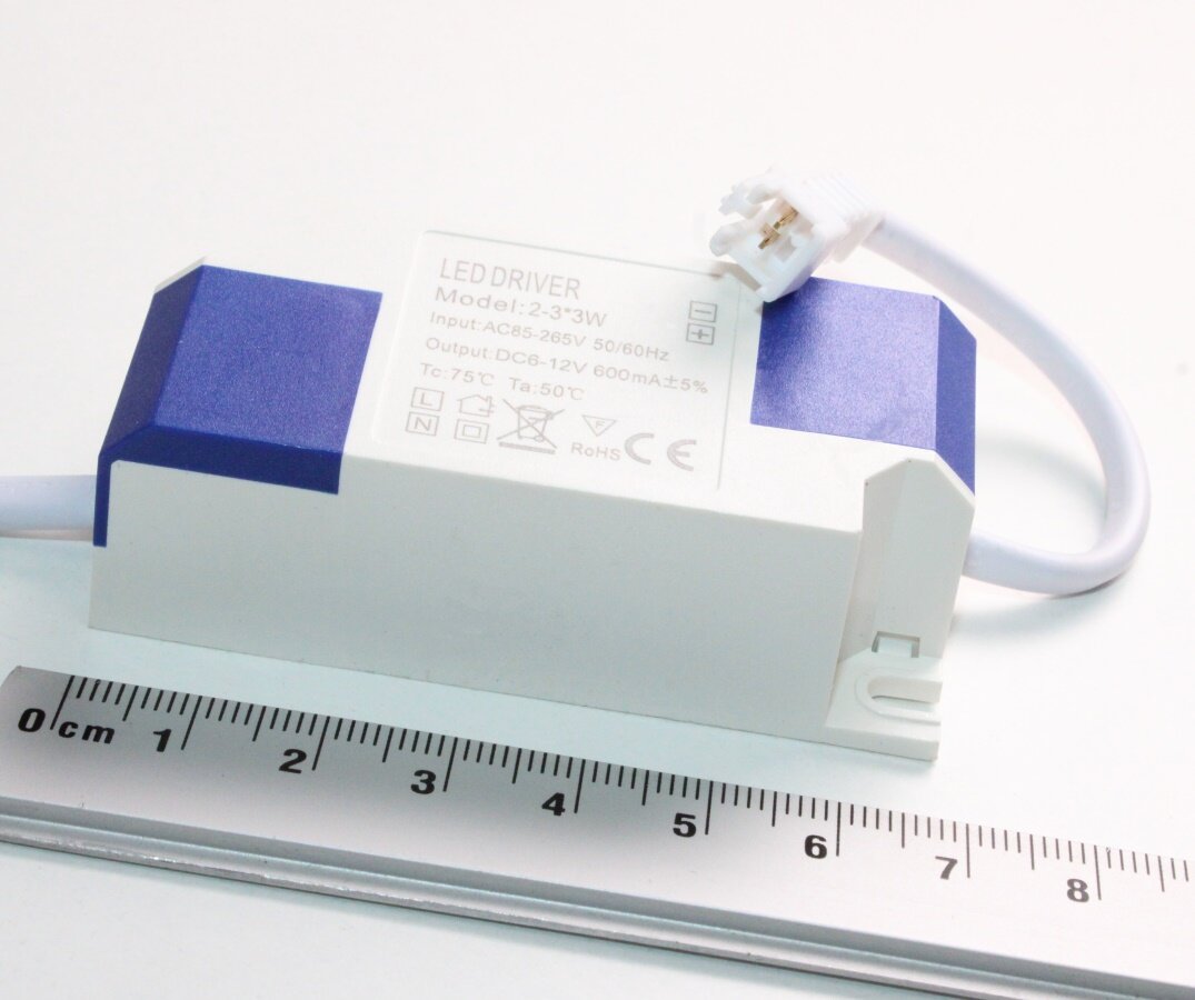 6-12VDC, 600mA, вх.85-265VAC, 9W LD2-3x3W, Драйвер тока