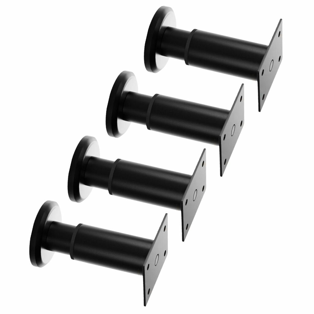 Комплект из 4-х черных ножек для мебели, регулируемая телескопическая универсальная опора-18-30 см