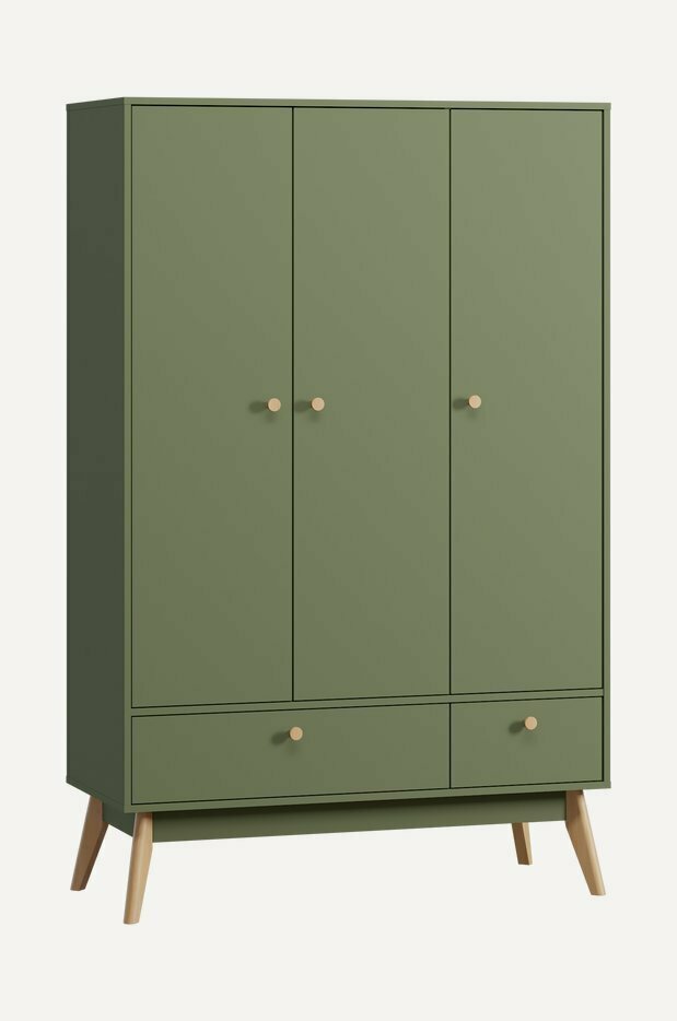 Распашной шкаф для одежды Divan.ru Торвалль-3 Olive, 118х50х185 см, 3 двери, зеленый