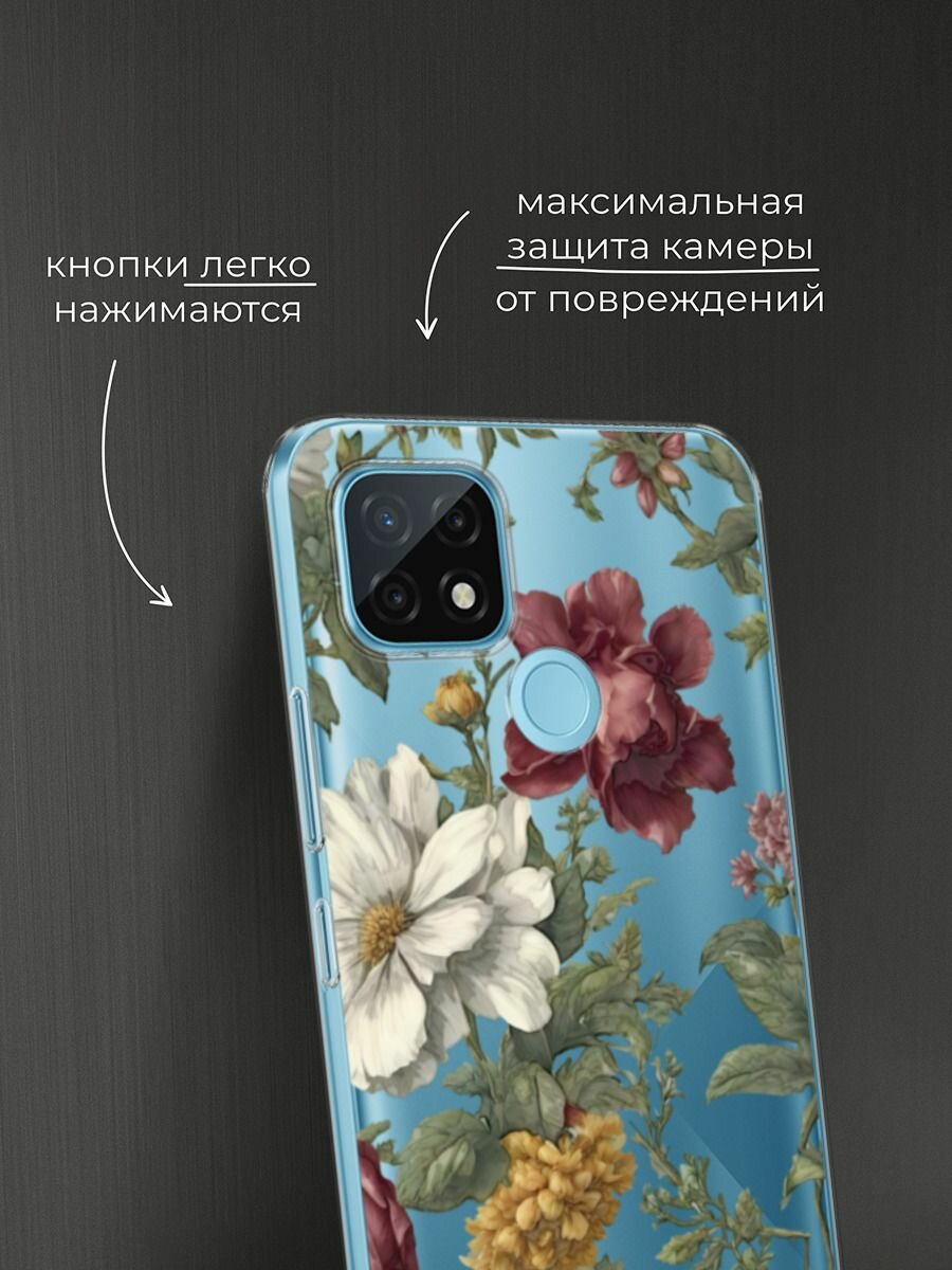 Чехол на Realme C21 / Реалми С21 с принтом Акварельные цветы 2 — фото 1