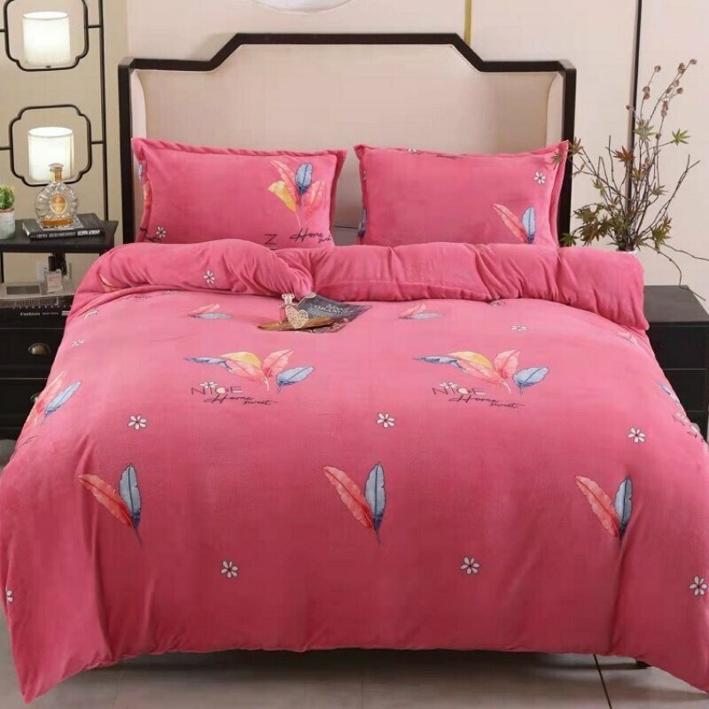 Двусторонний утолщенный пододеяльник из кораллового флиса на осень и зиму, размер 220см*240 см