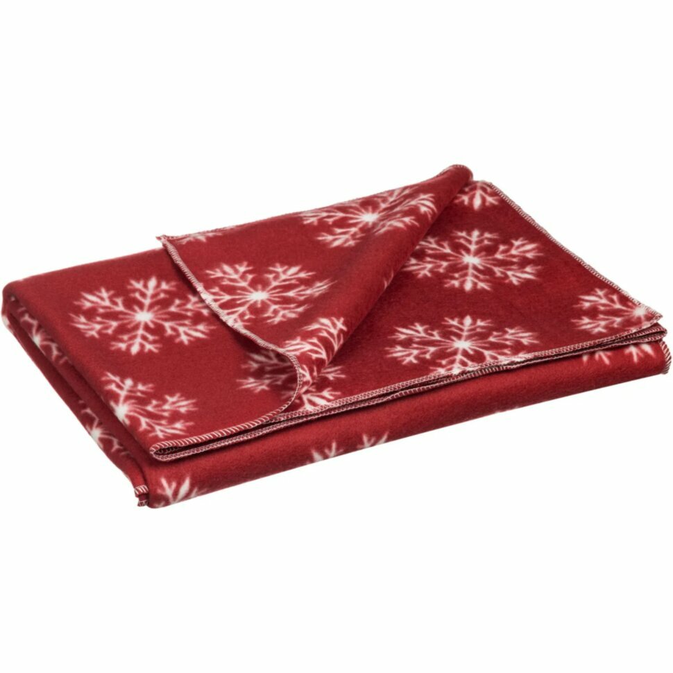 Плед флис Luscan, 130x170 см, 160 г/м2, метель красный, 2289677