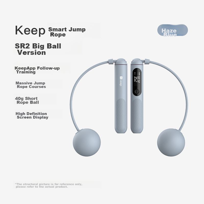 Keep Smart Jump Rope for Adults And Children, Student Exam Rope SR2 Cordless Model - Smog Blue