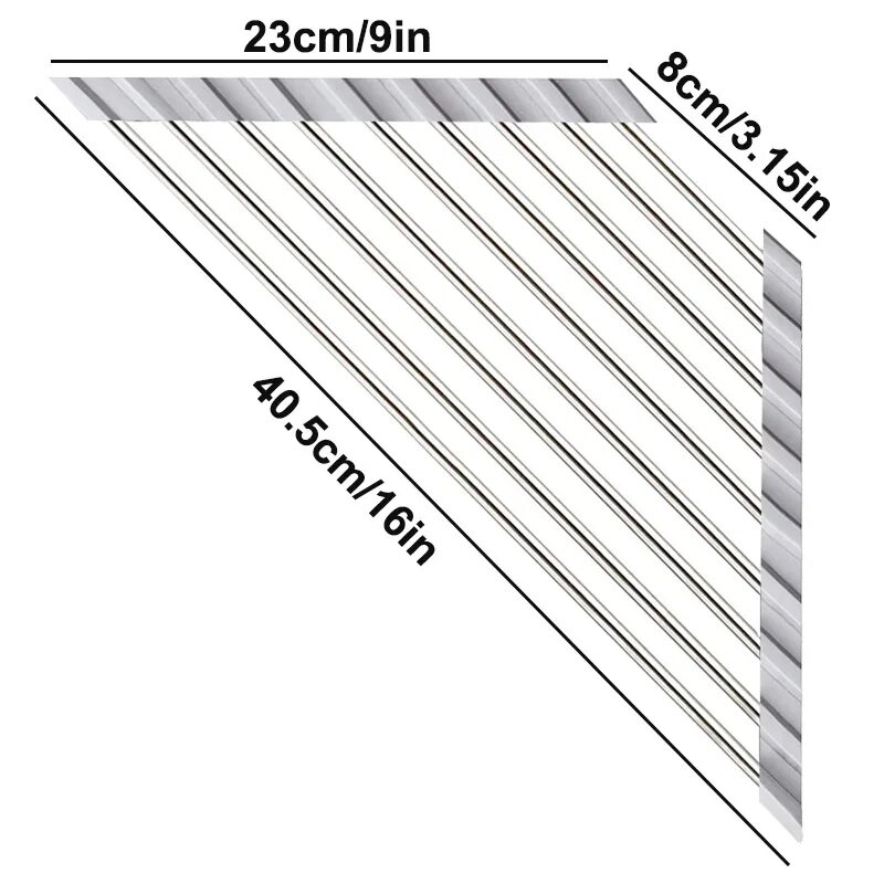 Складная сушилка для посуды треугольная, 40.5x23x8 см, Gray