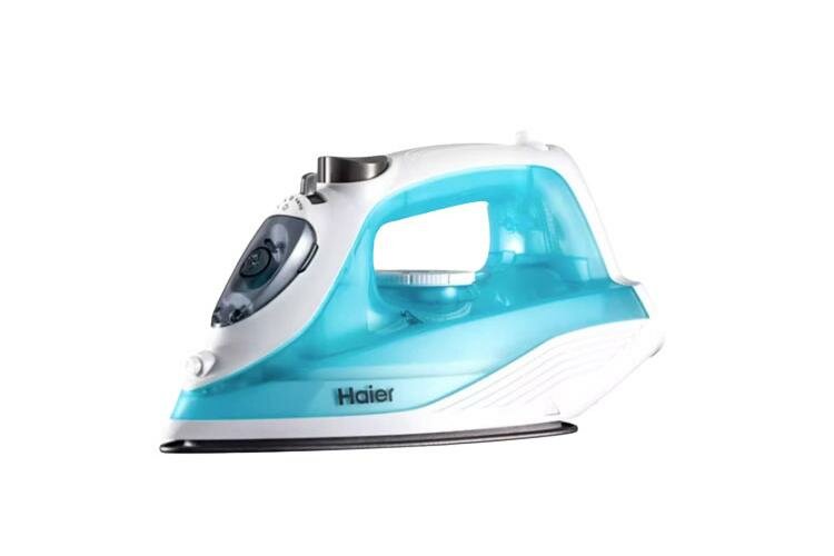 Электрические утюги Haier, цвет: blue white, мощность 2400 Вт, паровой удар, система самоочистки