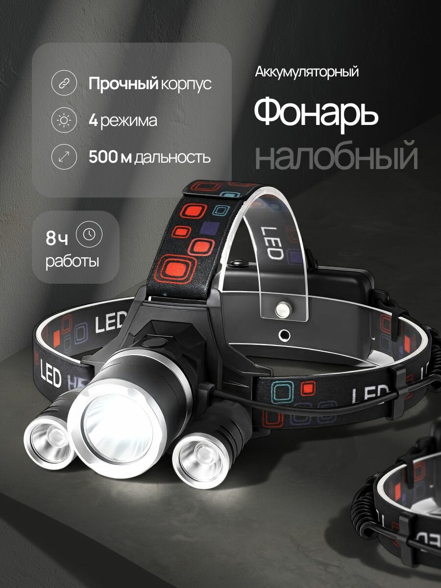 Фонарь налобный светодиодный