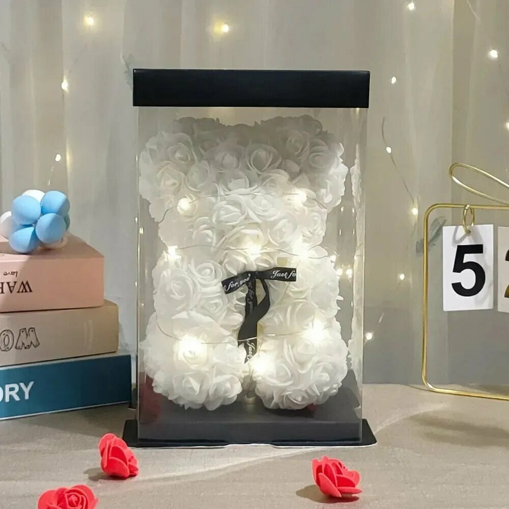 Романтический искусственный цветок - Плюшевый мишка из роз