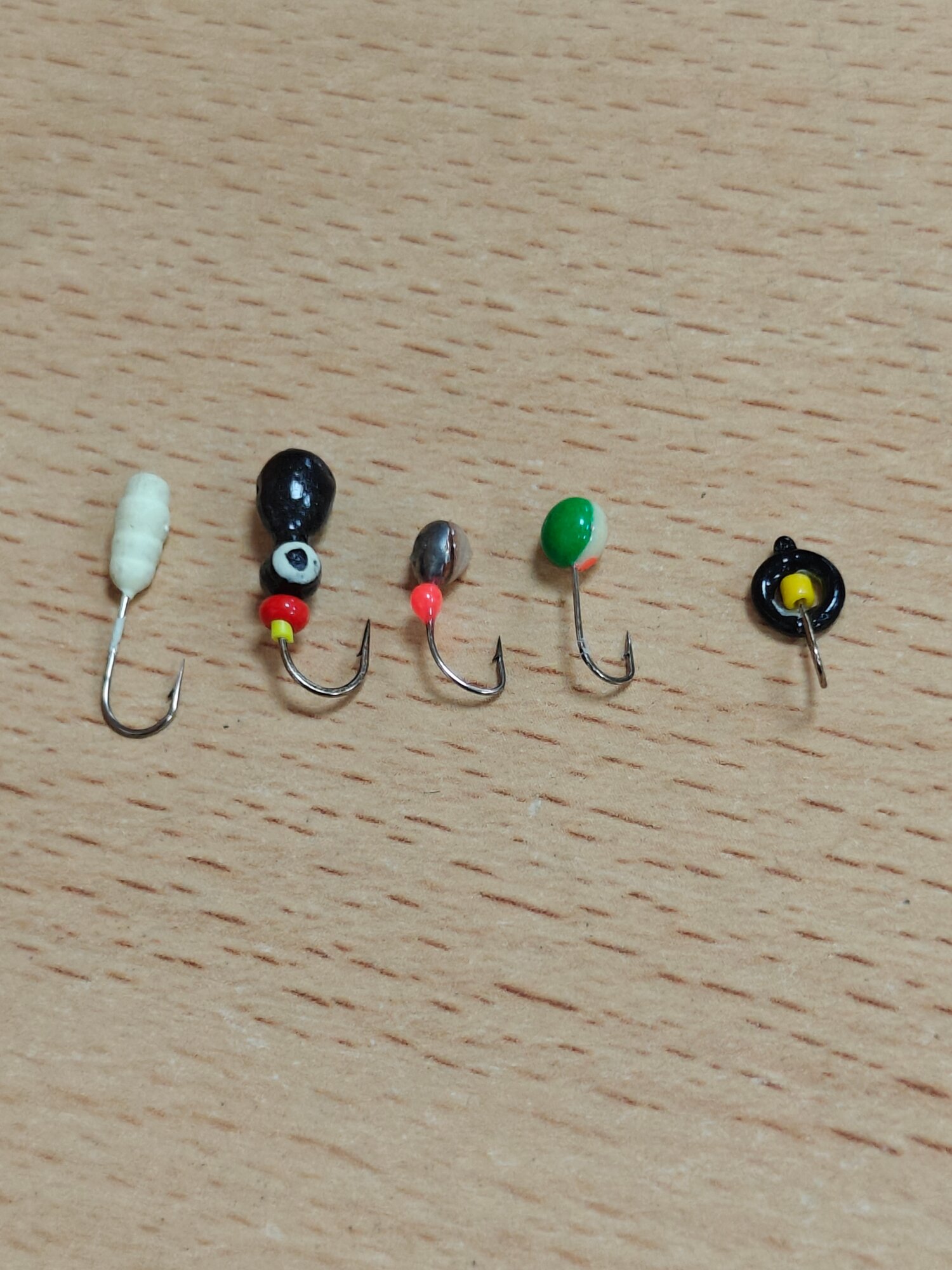 Мормышки для рыбалки, свинцовые с фосфором, ассорти набор 5 шт, 0,11гр/0,10гр/1,50гр/0,46гр/0,37гр