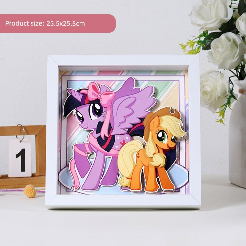 My Little Pony 3D большой рамочный рисунок с Твайлайт Спаркл и Эпплджек - бумажная поделка