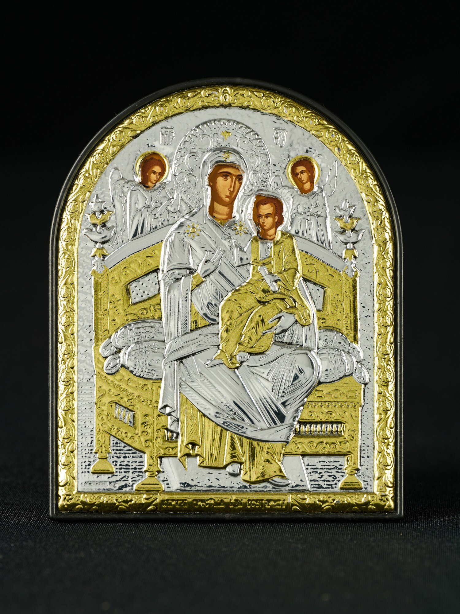 Серебряная икона Богородица Всецарица Греческая