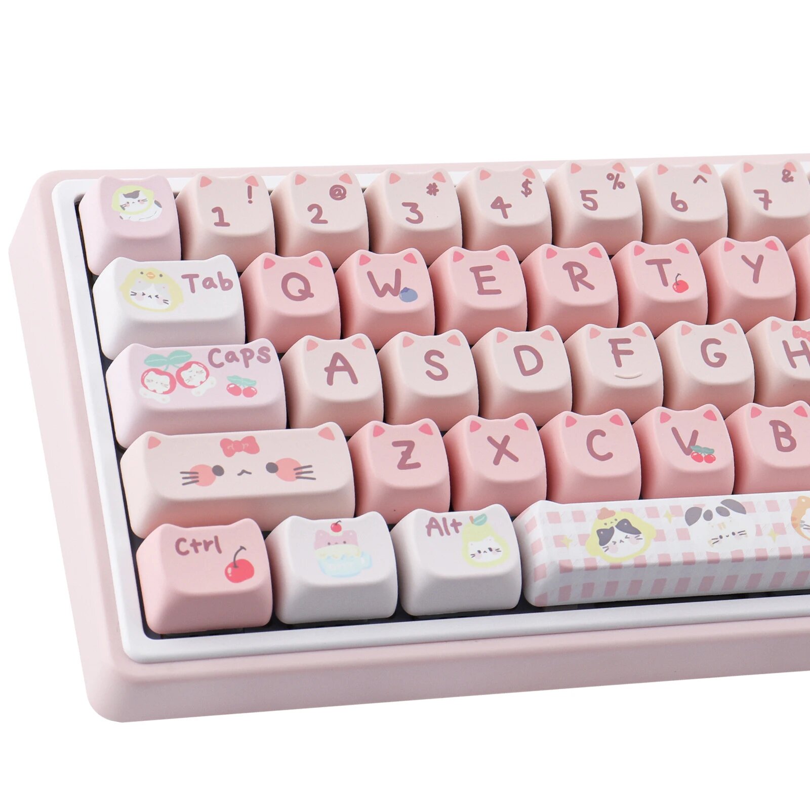 WUNZKII 140 клавиш Pink Kitten PBT для механической клавиатуры