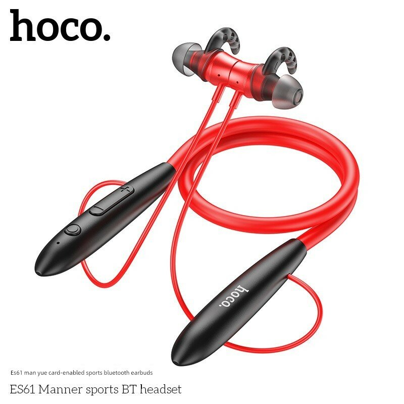 HOCO ES61 беспроводные наушники-нейкбанд для спорта, 20-часовая батарея, переключение языков (английский/китайский) -