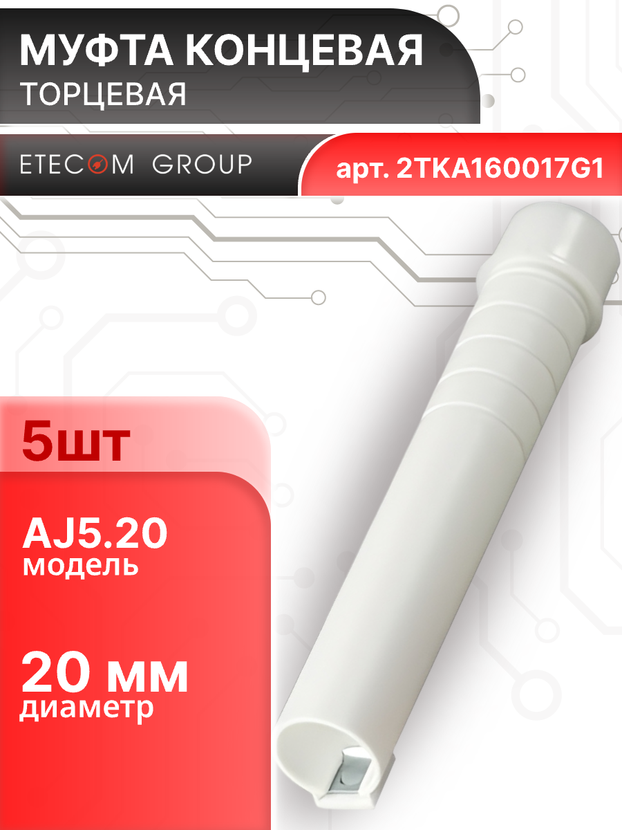 Муфта концевая торцевая D20 для электромонтажной трубы AJ5.20 2TKA160017G1 5шт