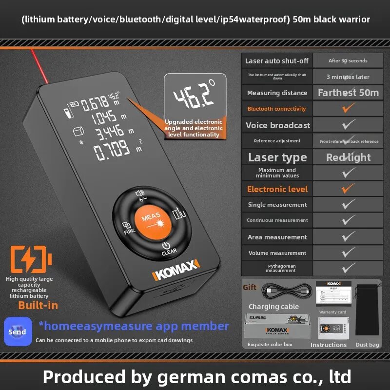 Лазерный дальномер TJHWS60 Bluetooth 50m