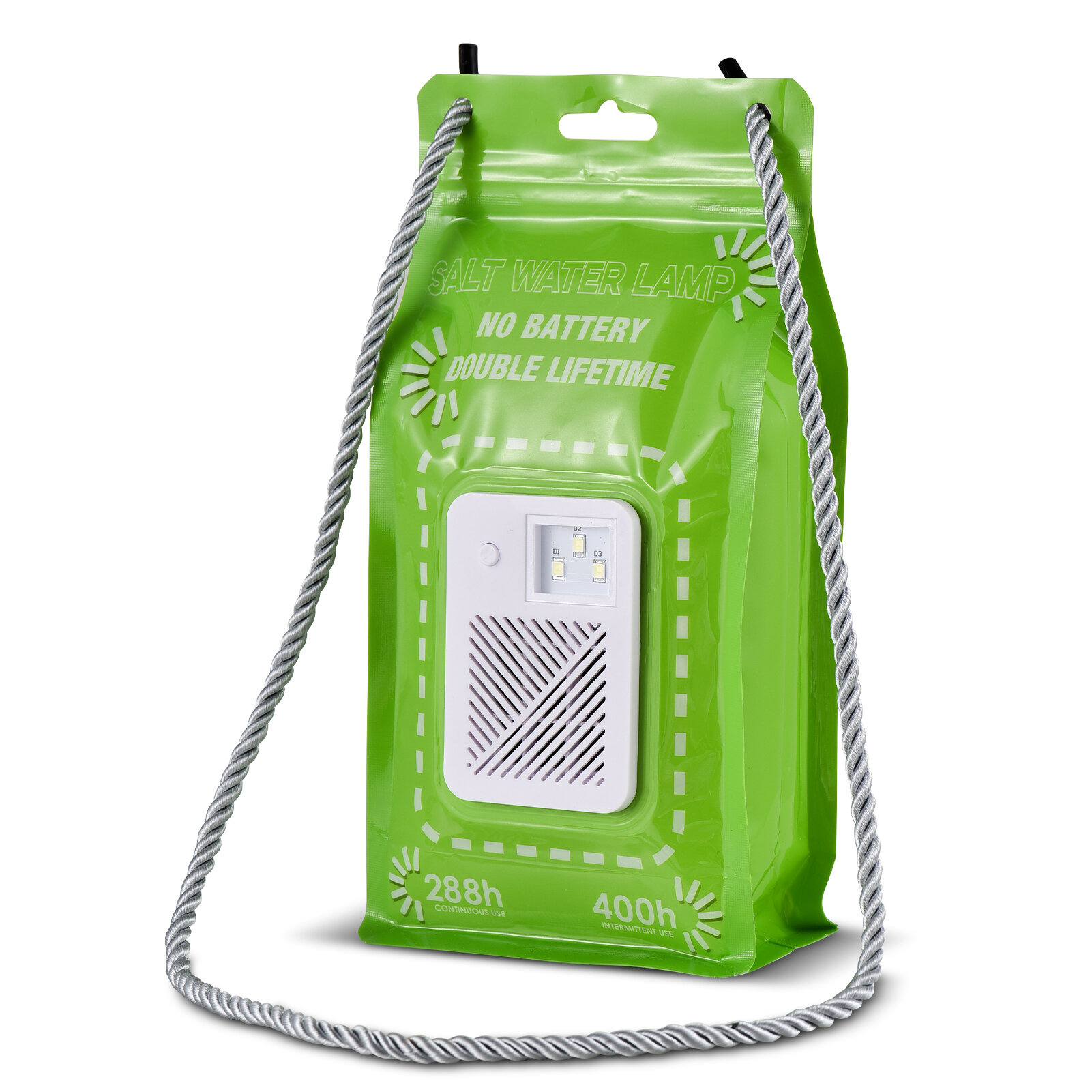Фонарь для соленой воды без батареек, 2 режима освещения, для использования в помещении и на улице, 400 часов, водонепроницаемый, сумка-светильник, необходимые для кемпинга, 3 светодиода, 50 люмен, многоразовый, аварийный, для выживания