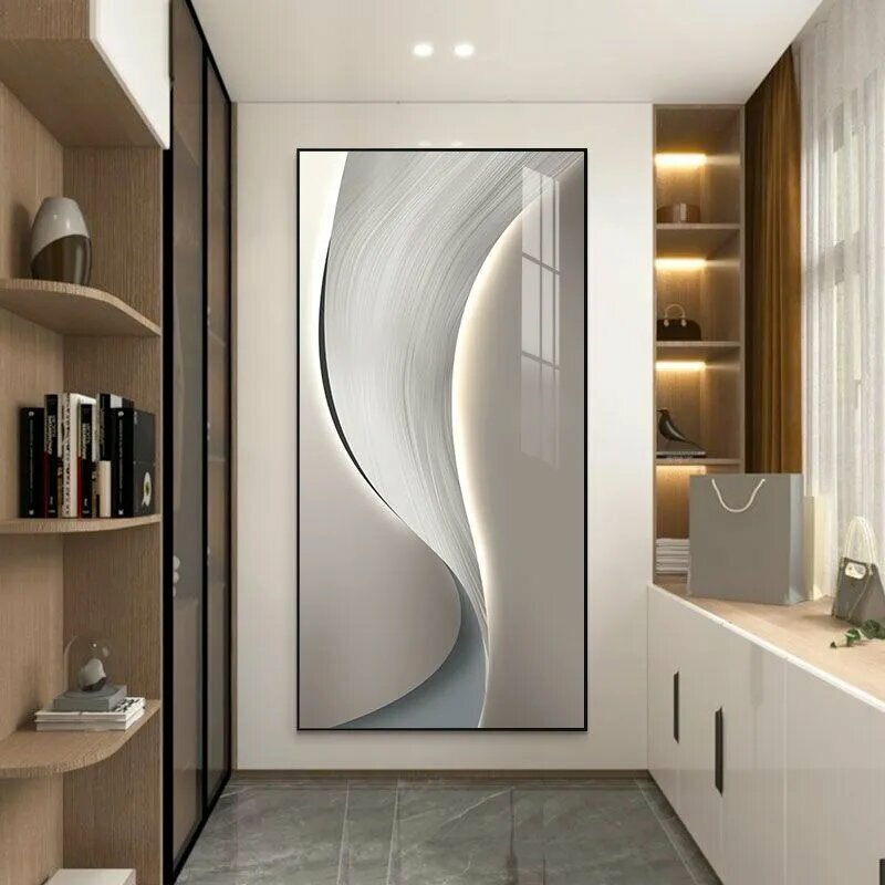 Декоративная панель для электросчетчика 50x70 см скрытые картины, левое открывание Без сверления + кристальная поверхность