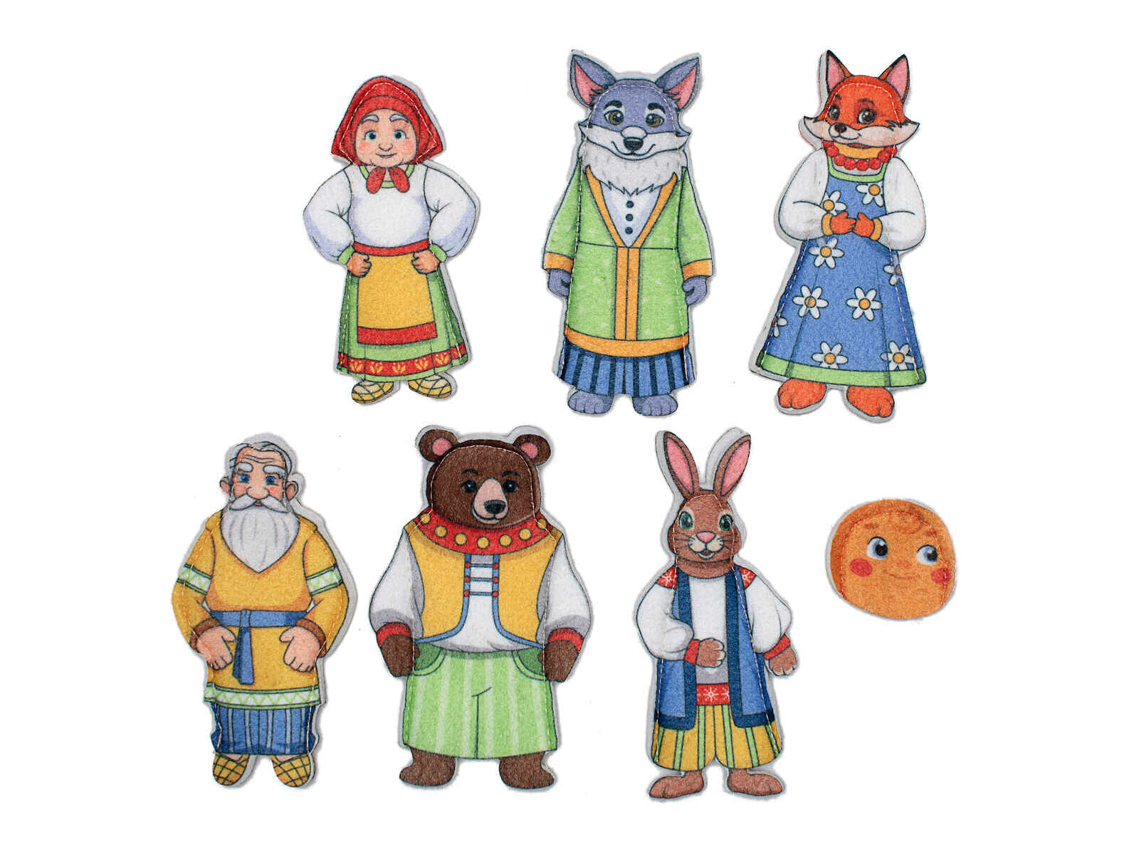 Пальчиковый Театр Lip-Lip "Колобок", сказочный персонаж, 7 фигурок