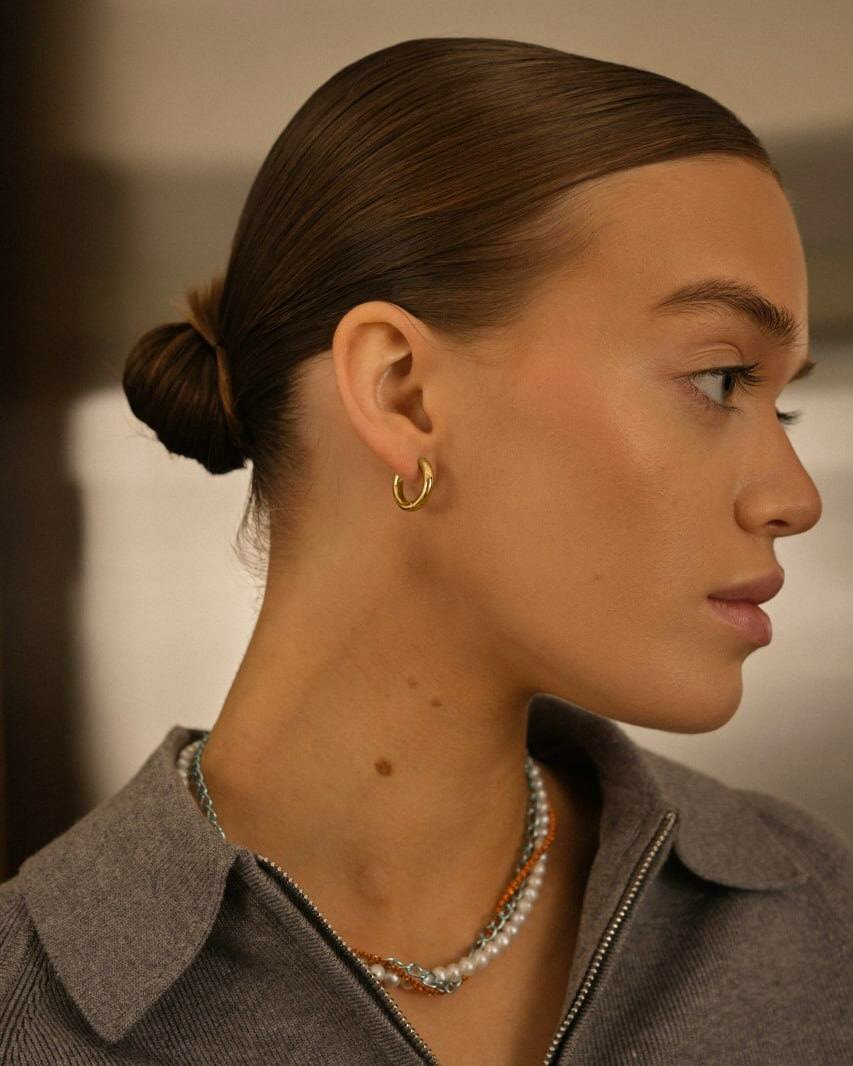 Серьги Leo Lee, кристаллы Swarovski, жемчуг пресноводный, золотой — фото 1