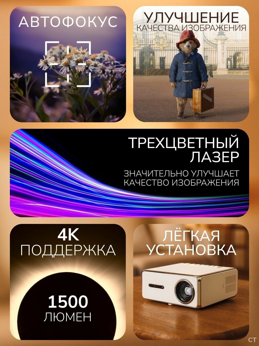Бестселлер YOSHOOT YP530 с современными интерфейсами Bluetooth и Wi Fi 2.4 5G, оснащен портом HDMI, операционной системой Android 9, встроенной памятью 16 Гб и качественным 1LCD дисплеем