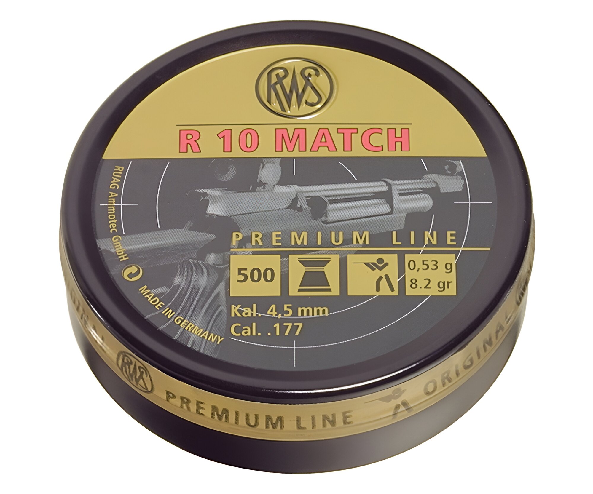 Пули RWS Match Rifle R10, для пневматики, 4,5 мм, 0,53 гр, 500 шт.