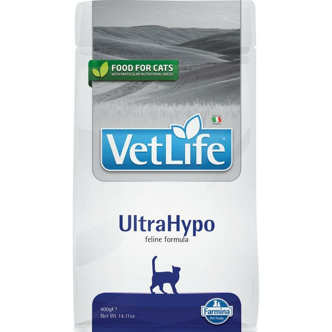 Farmina Vet Life Cat Ultrahypo сухой корм для взрослых кошек при пищевой аллергии 400 г