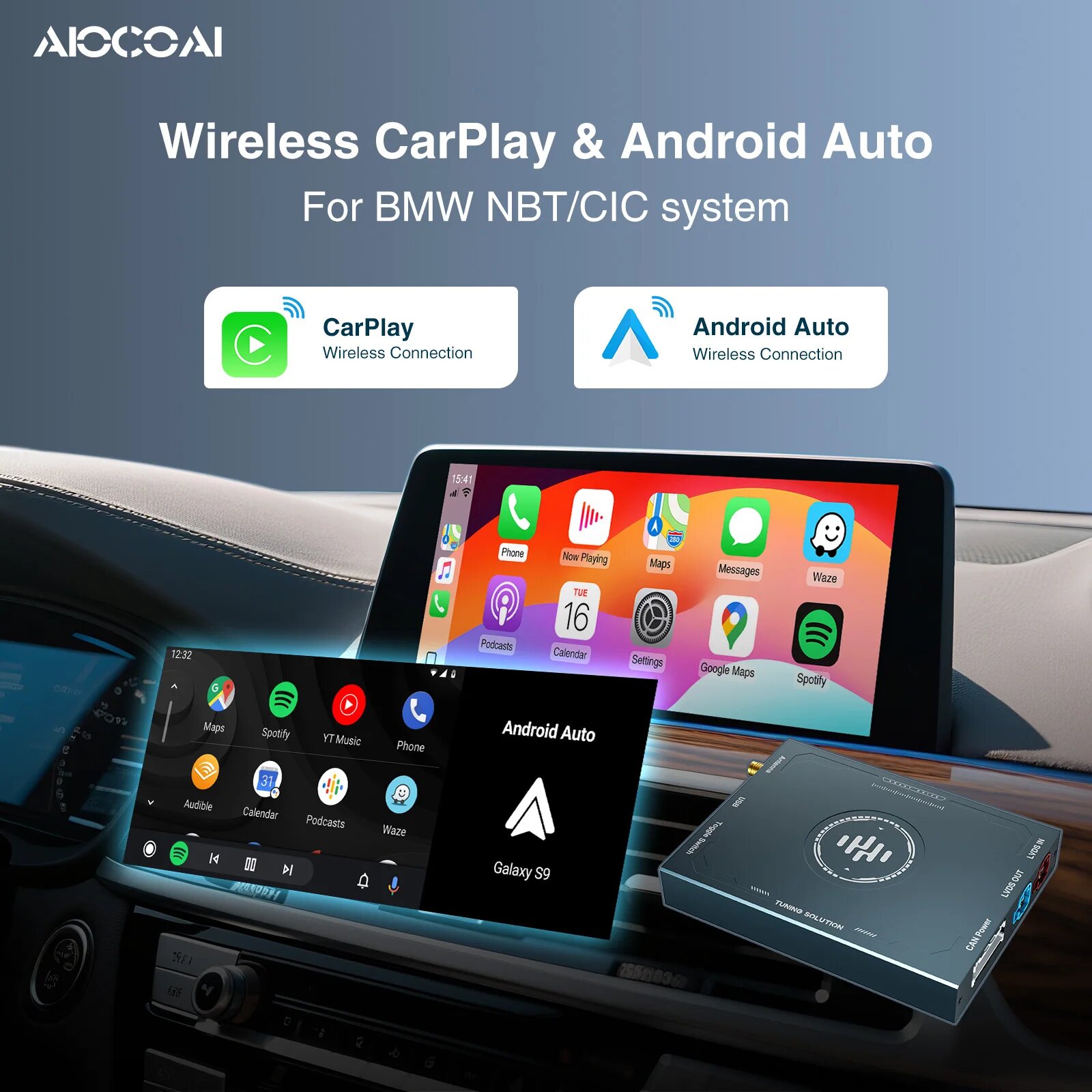 Беспроводной CarPlay Android Auto MMI Prime для BMW NBT F30 F20 F10 F11 F32 F15 F16 F25 F26 F18 MINI F56 NBT