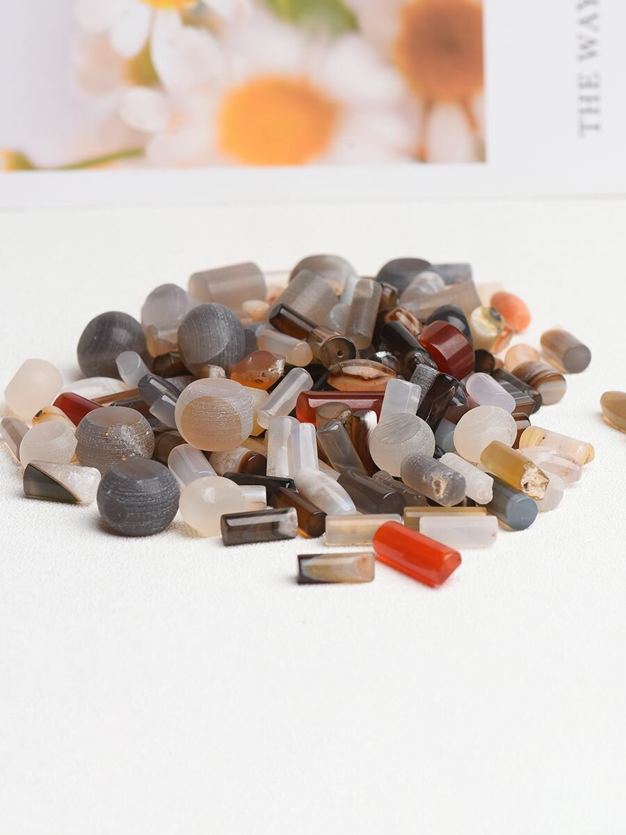 Полуфабрикаты из натурального камня агат, 100 г фракция 1-2 см, для декора, рукоделия, украшений и мозаики