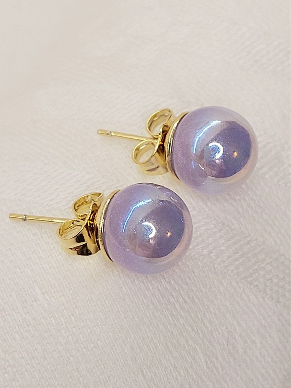 Серьги пусеты, жемчуг имитация