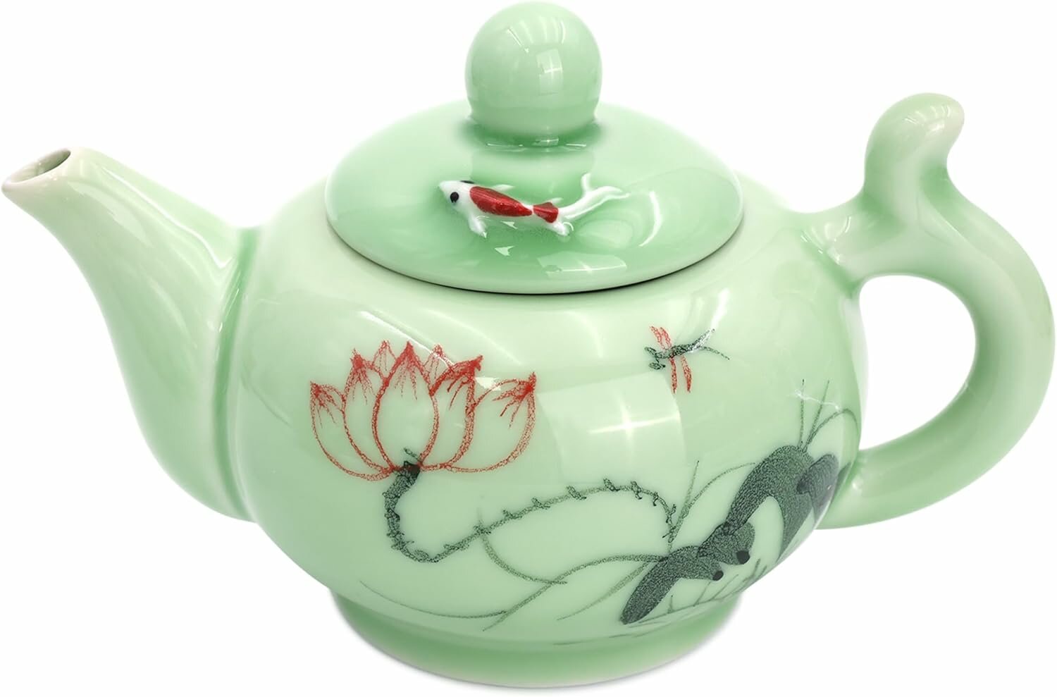 HAQI Ручная работа Фарфоровый чайный сервиз Целадон Лотос: Чайник 0.22 л