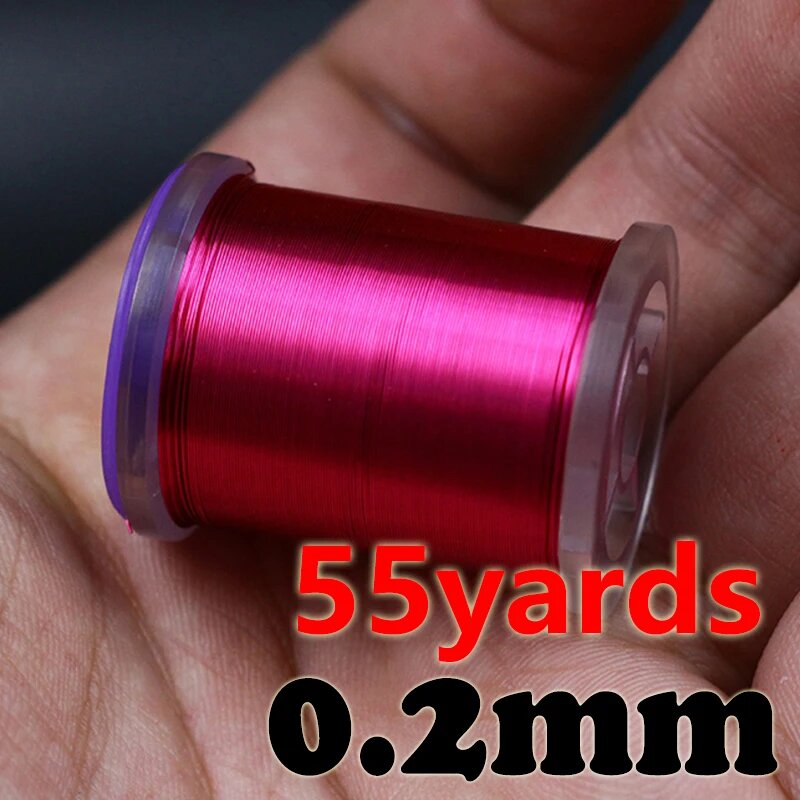 Проволока для вязания мушек, rose red, 0.2mm, 55 yards