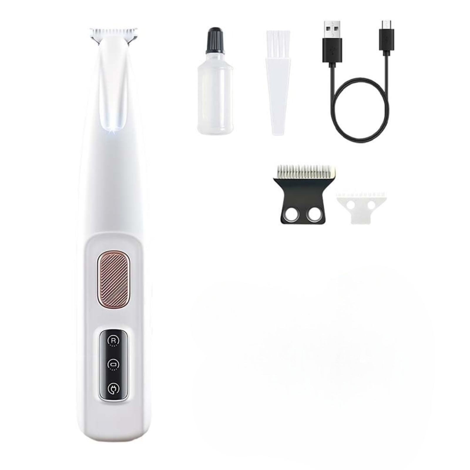 Триммер для подошв собак с LED-освещением, электрический набор для точного стрижки питомцев (для подошв, ушей, ягодиц, лица, глаз), круглая керамическая ножка, водонепроницаемый IPX7, низкий шум, мощный мотор, долгий срок работы батареи, быстрая зарядка