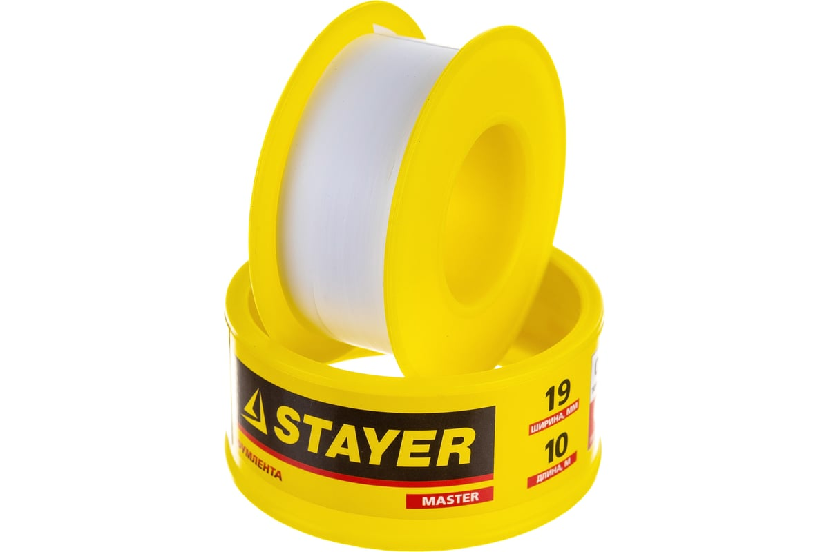 Фум лента STAYER MASTER, плотность 0,40 г/см3, 0,075ммх19ммх10м {12360-19-040}