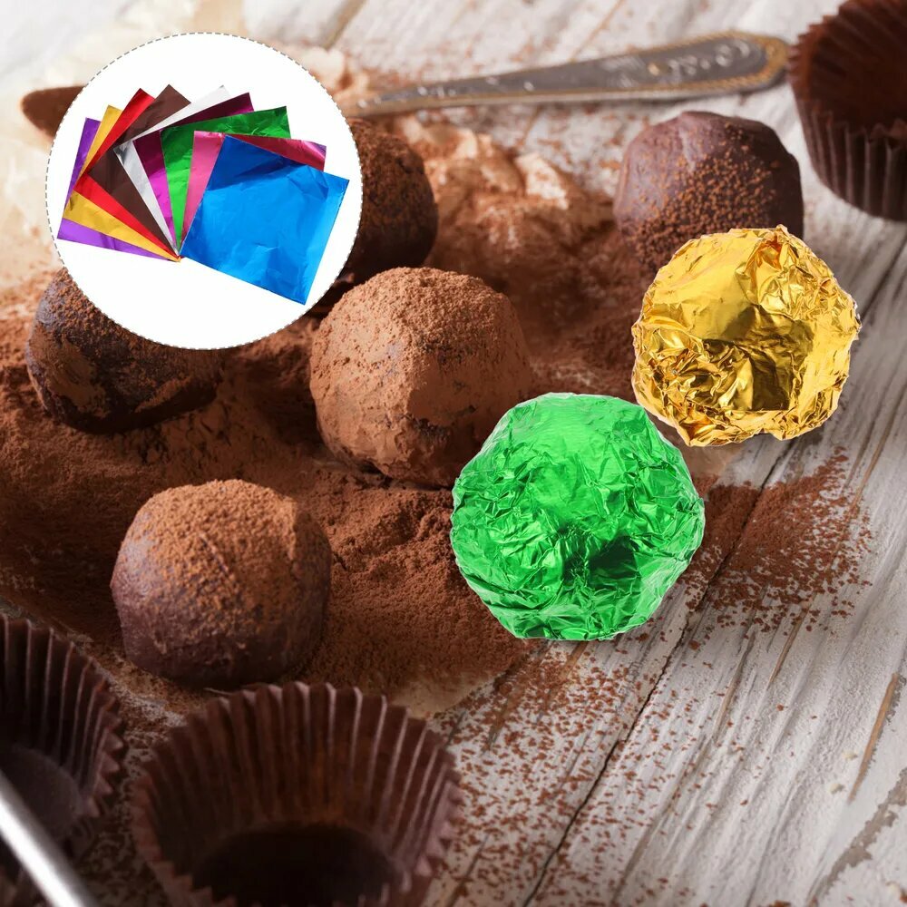 Упаковочные Листы Из Фольги Для Конфет, Квадратные, 900 Штук, Алюминиевая Фольга, Для Упаковки И Защиты