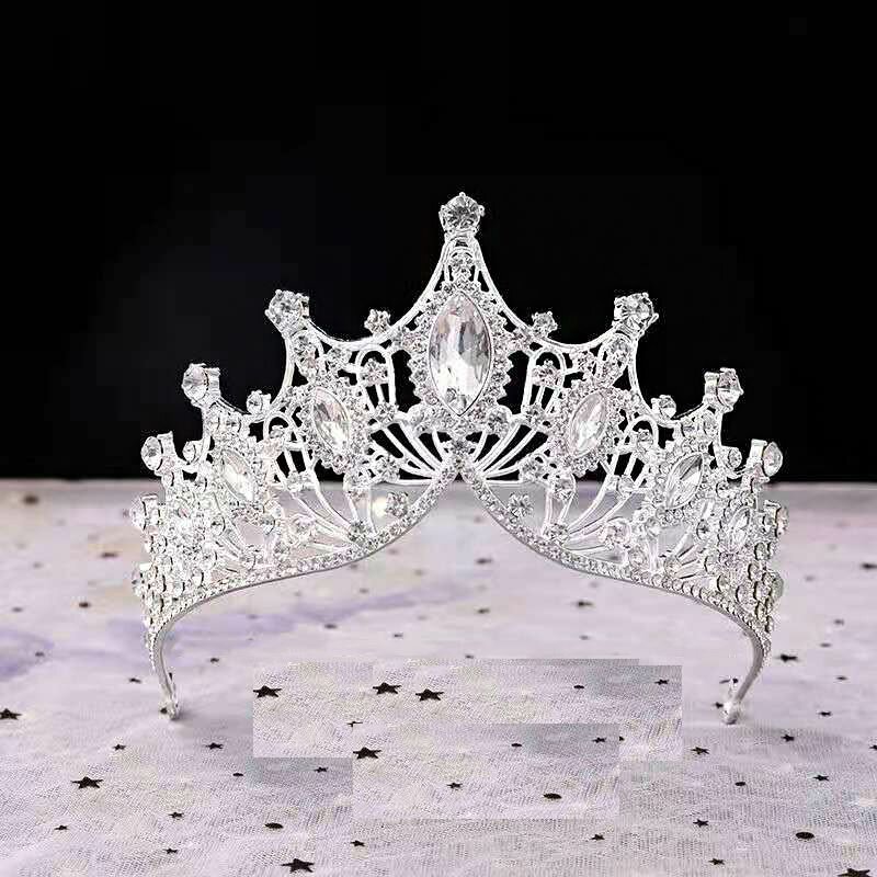 Диадема, корона на голову женская с камнями золотая, диадема на свадьбу, выпускной