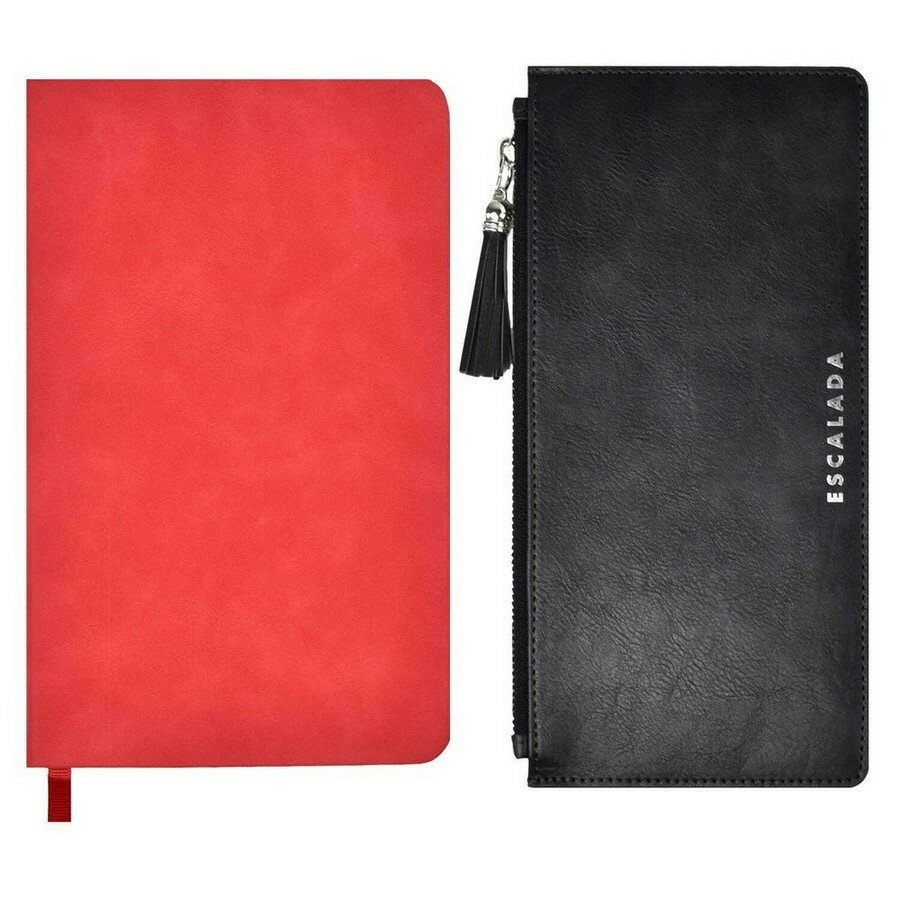 Ежедневник недатированный Escalada Вачетто 130 х 210 мм, 192 стр, твёрдый переплёт, тиснение фольгой, красный (Escalada 57069) без упаковки